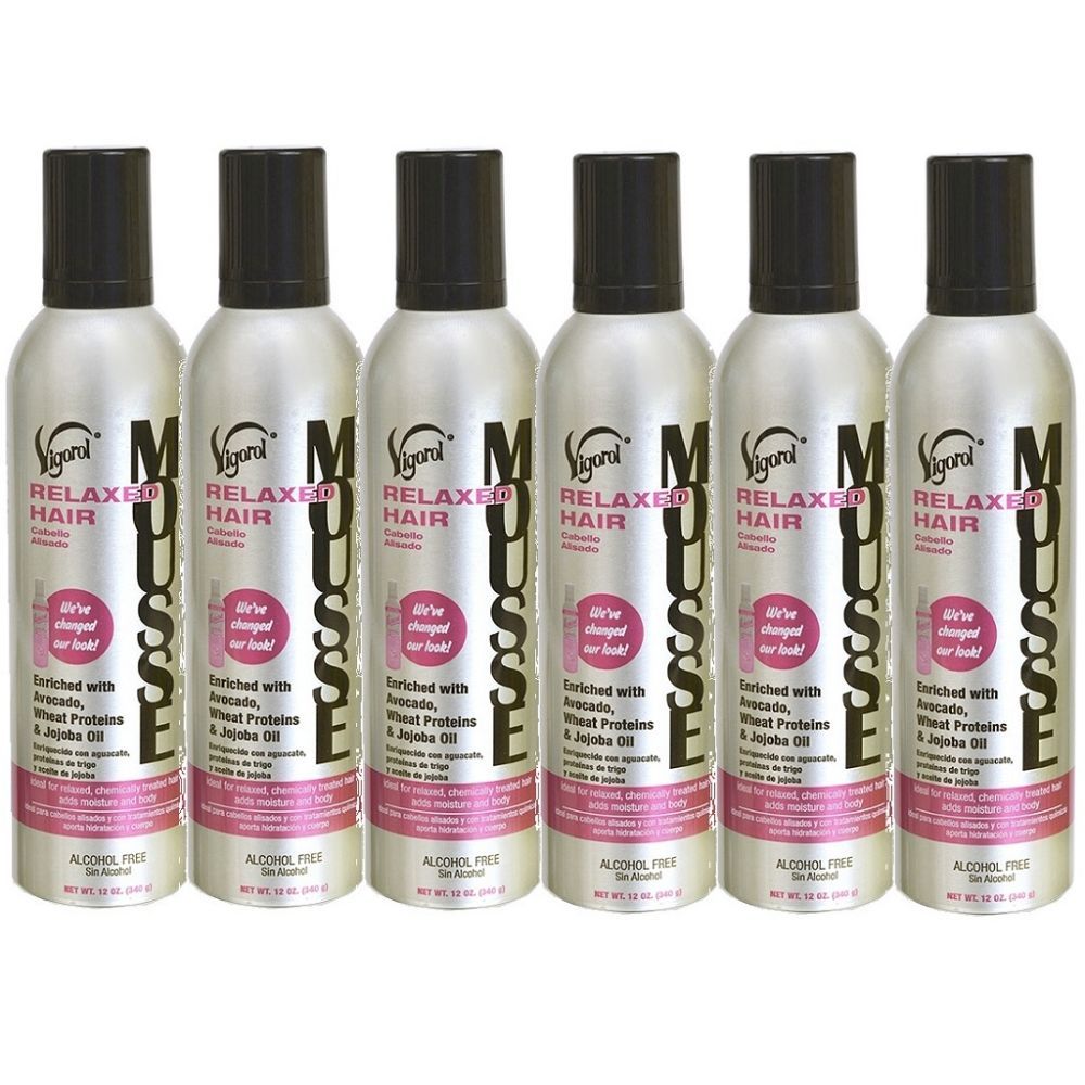 Vigorol Relaxed Hair Mousse 12 oz - 6 Pack