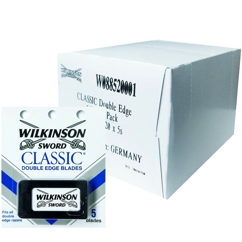 Wilkinson Sword Classic Double Edge Razor Blades - 100 Blades (5 Blades ...