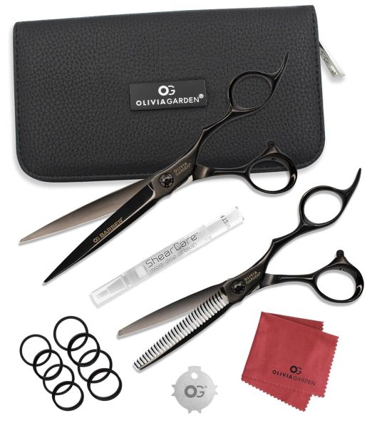 Olivia Garden Barber Shears Intro Kit - 7" Shear & 30-Teeth Thinner # ...