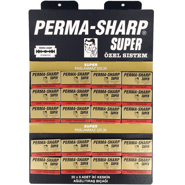 Perma-Sharp Stainless Double Edge Blades - 100 Blades